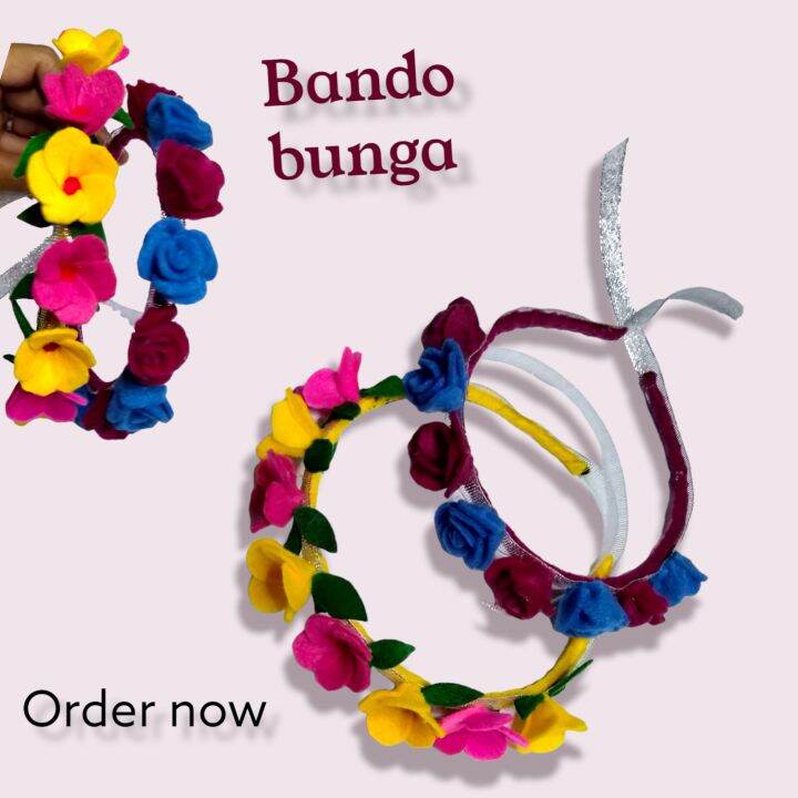 bando bunga, cocok untuk hijab atau rias rambut anak-anak | Lazada ...