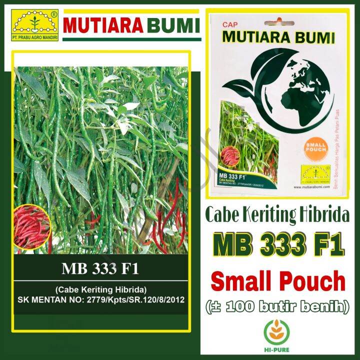BENIH/BIBIT CABAI CABE KERITING HIBRIDA MB 333 F1 ISI 100 BUTIR BENIH ...