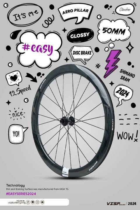 [ผ่อน 0%]ล้อคาร์บอน VISP Builder Easy Series 2024 Rim Brake และ Disc ...