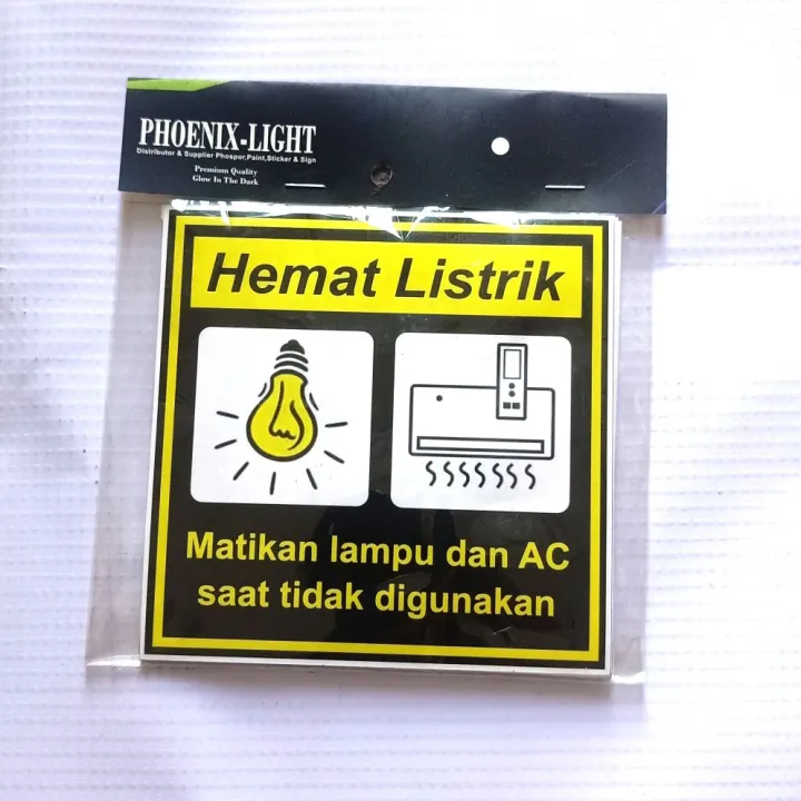 Stiker Rambu Hemat Listrik Type B 10x10 | Lazada Indonesia