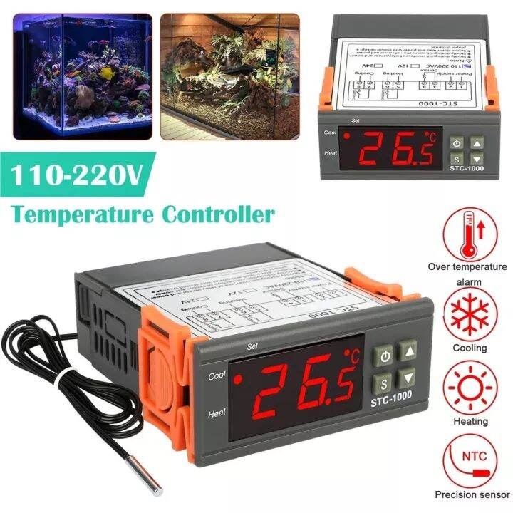 🥇 [Fast delivery]Digital Temperature Controller Thermostat Thermoregulator incubator Relay LED ...