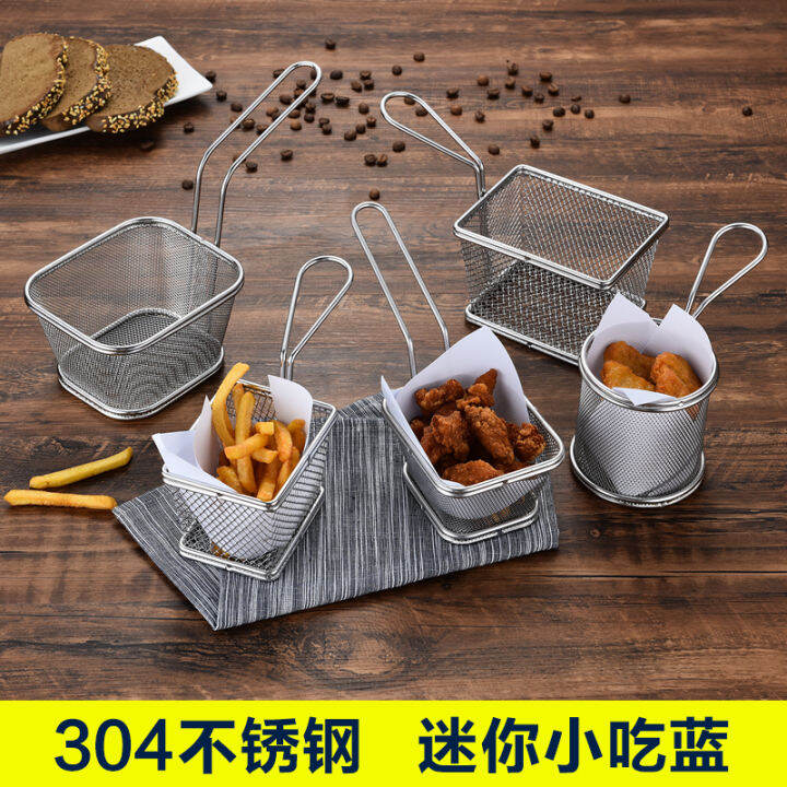 Mini 304 Fried Blue Stainless Steel Deep Fry Mesh Fried Sieve French ...