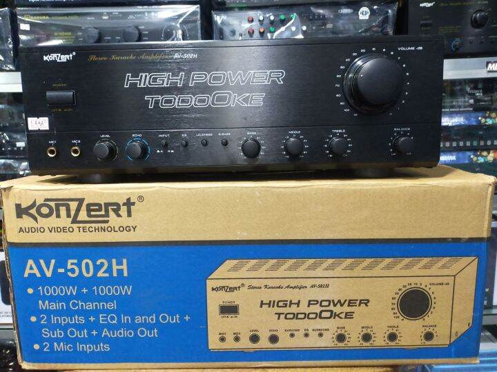 KONZERT AV-502H HIGH POWER TODOOKE KARAOKE AMPLIFIER 1000 WATTS X2 ...