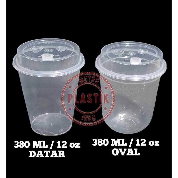 Cup PP Injection Isi 25pcs / 380ml 400ml 500ml / 12oz 14oz 16oz / 25pcs / Gelas Plastik Bobba ...