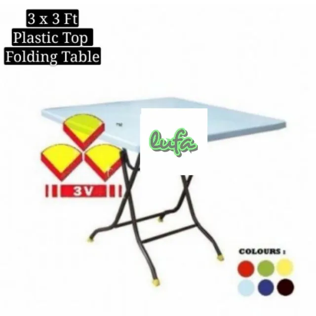 3x3 3V Folding table meja lipat plastic table study table square table ...