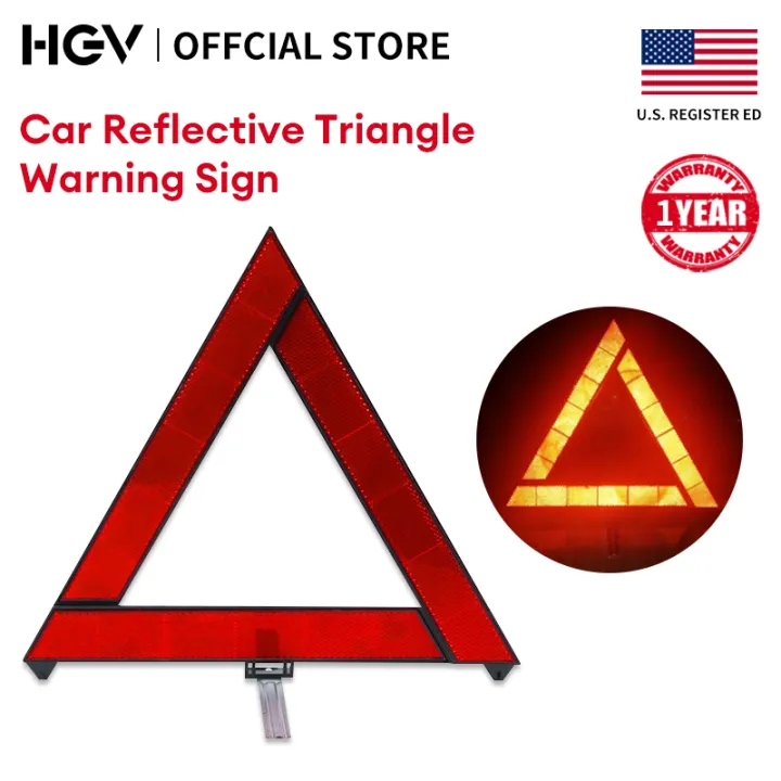 HGV Foldable Car Vehicles Safety Reflective Triangle Warning Device Red ...