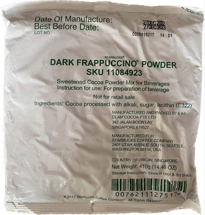 Starbucks Dark Frappuccino Powder 410g | Lazada PH