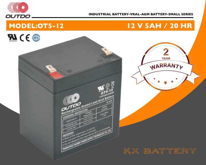 Battery Outdo OT5-12 แบตเตอรี่ยี่ห้อ Outdo เเรงดันไฟฟ้า 12 โวลท์ ความจุ ...