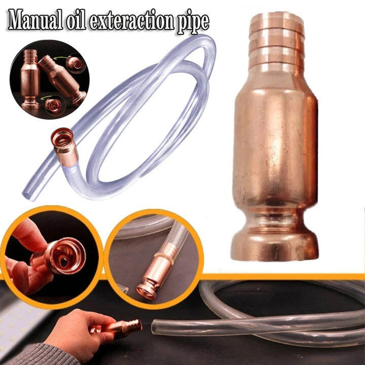 Red Copper Siphon Filler Pipe Manual Pumping Oil Pipe Fittings Siphon ...