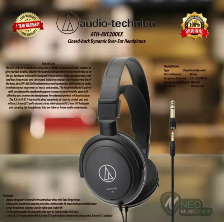 Audio-Technica ATH-AVC200 SonicPro Over Ear Dynamic Headphone | Lazada ...