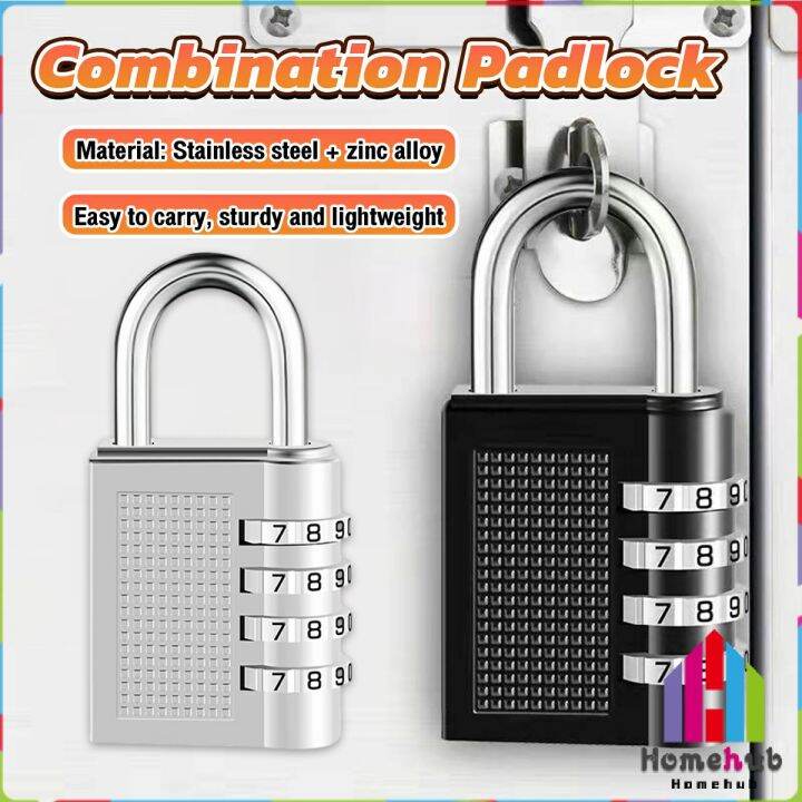 HB 4 Digit Number Combination Padlock Extra Large Resettable for School ...