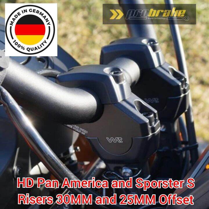 PROBRAKE HANDLEBAR RISERS 30mm with 25mm offset FOR HARLEY DAVIDSON PAN ...
