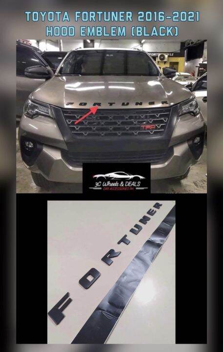 TOYOTA FORTUNER 2016-2021 HOOD EMBLEM (BLACK) | Lazada PH