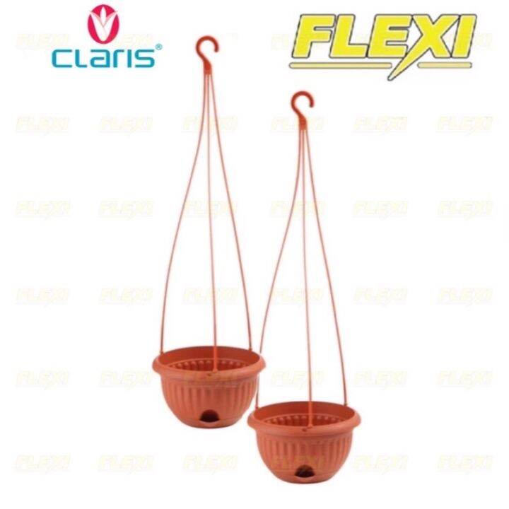Claris Garden Flori Hanging Pot Hanger Brown Plastic Vase Planter ...