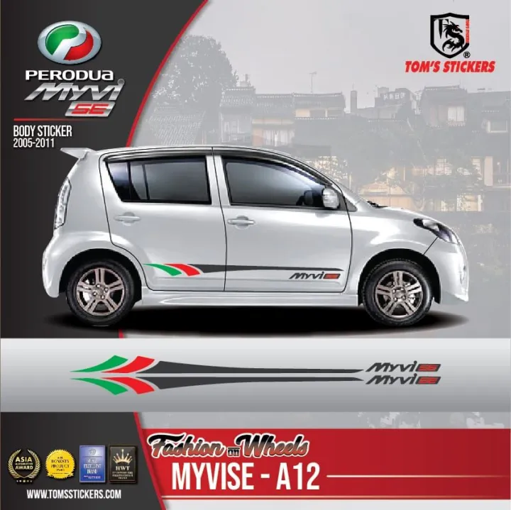 👍👍 PERODUA MYVI SE CAR BODY STICKER SET MYVISE - A12 | Lazada