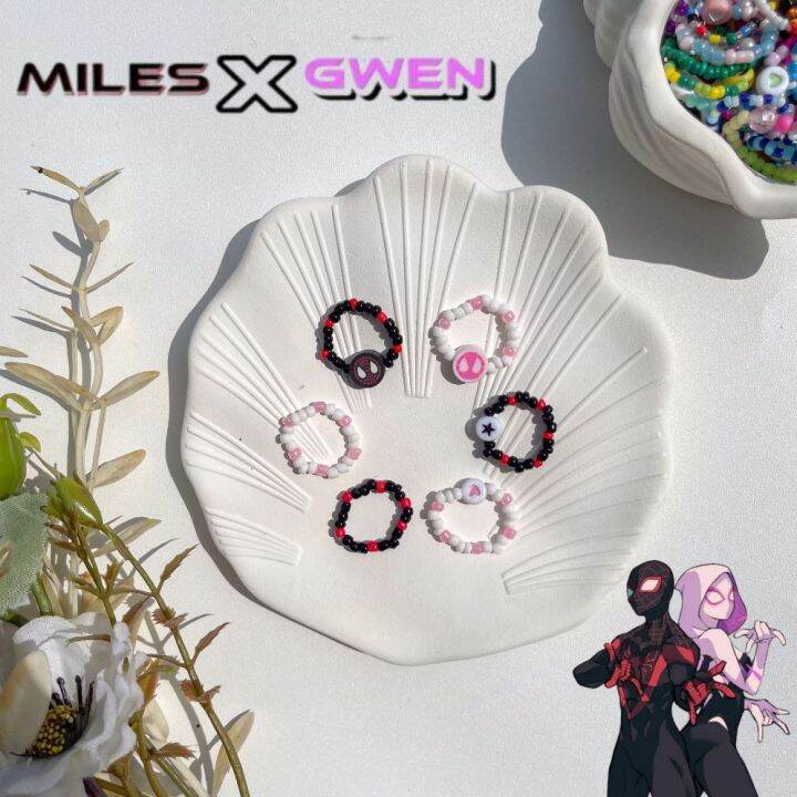 Cincin Couple Spiderman Miles Morales And Gwen Stacy Beads Ring Manik ...