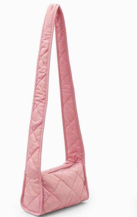 (พร้อมส่ง☘️)cos mini diamond quilted crossbody bag(pink) | Lazada.co.th