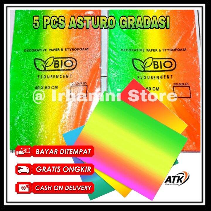 Kertas Asturo Gradasi Pelangi per 5 lembar | Lazada Indonesia
