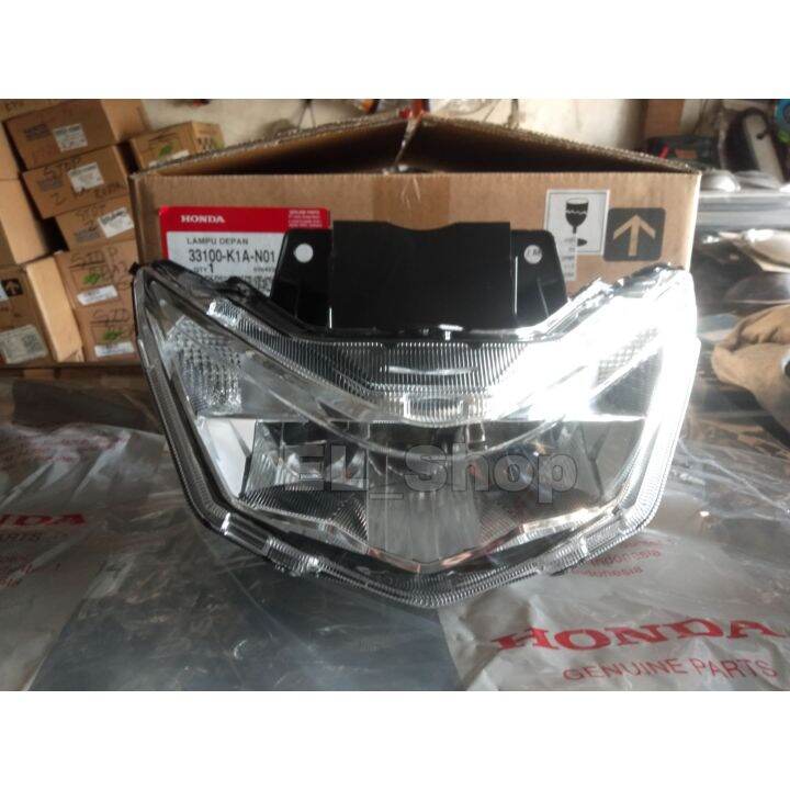 lampu reflektor depan motor Honda new beat fi LED deluxe tahun 2020 ...