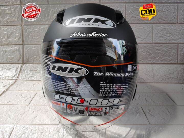 Helm INK Metro 2 Solid Black Matt/ INK Metro Polos Hitam Doff Double ...