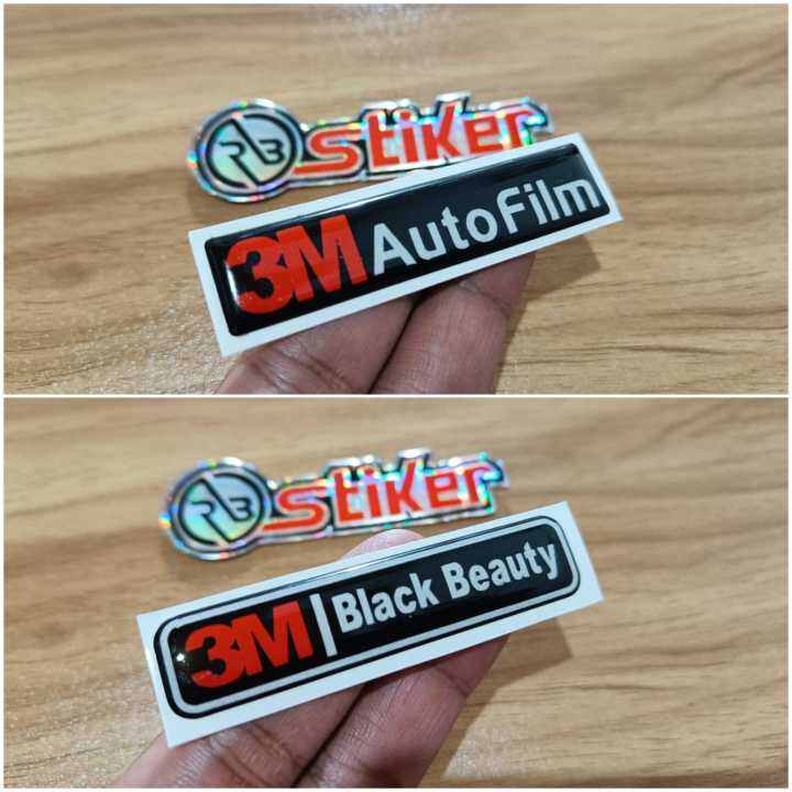 Stiker sticker timbul 3M AUTO FILM emblem 3M black beauty timbul lentur | Lazada Indonesia