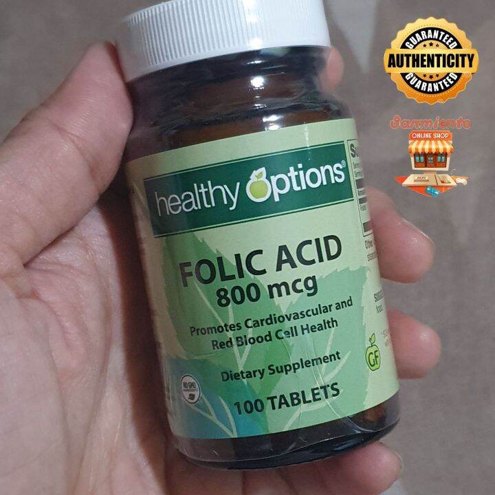 Healthy Options Folic acid 800mcg 100/250 tablets | Lazada PH
