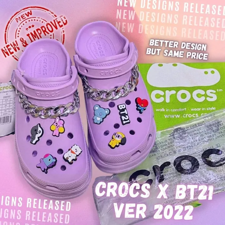 BT21 Inspired Bae Clog (With Chain and Jibbitz) | Lazada PH