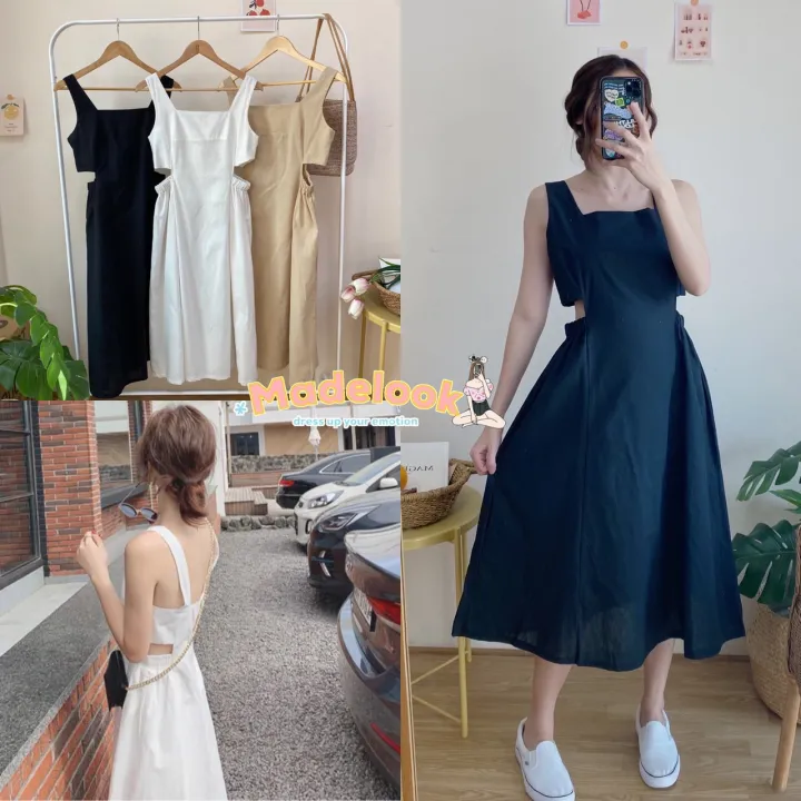 KAMI DRESS เดรสผ้าฝ้ายสไตล์เกาหลี ใส่สวย | Lazada.co.th