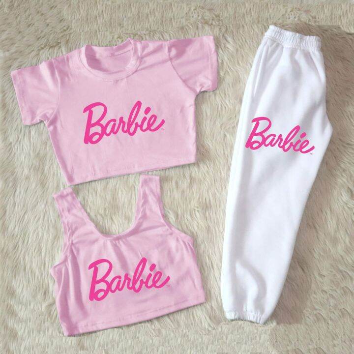 3in1 BARBIE PINK SANDO TERNO for KIDS and Teens | Lazada PH