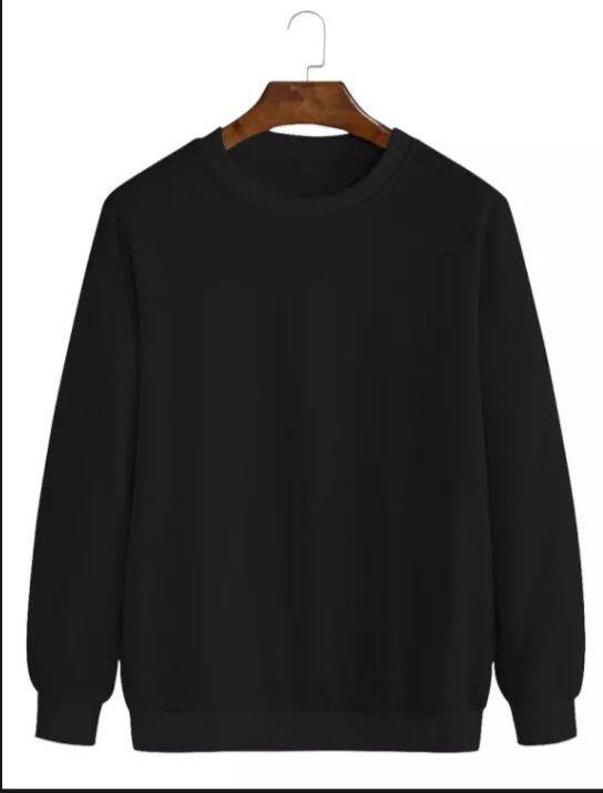 Sweater Crewneck Polos Hitam | Lazada Indonesia