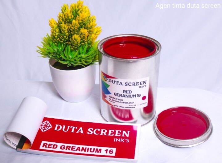 Tinta sablon DUTA SCREEN warna Red geranium| sablon plastik, paper ...
