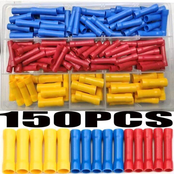 electrapick 150Pcs Crimp Butt Connectors AWG12-10 AWG16-14 AWG22-16 ...