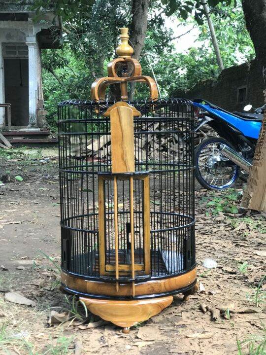 sangkar Anis merah,sangkar bulat, sangkar kayu jati | Lazada Indonesia