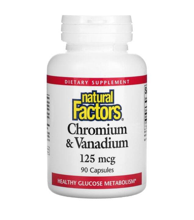 Natural Factors Naturals Factor Chromium Vanadium 125mcg 125 mcg 90 ...