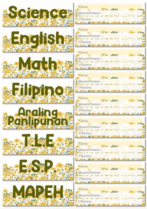 subject sticker label | Lazada PH