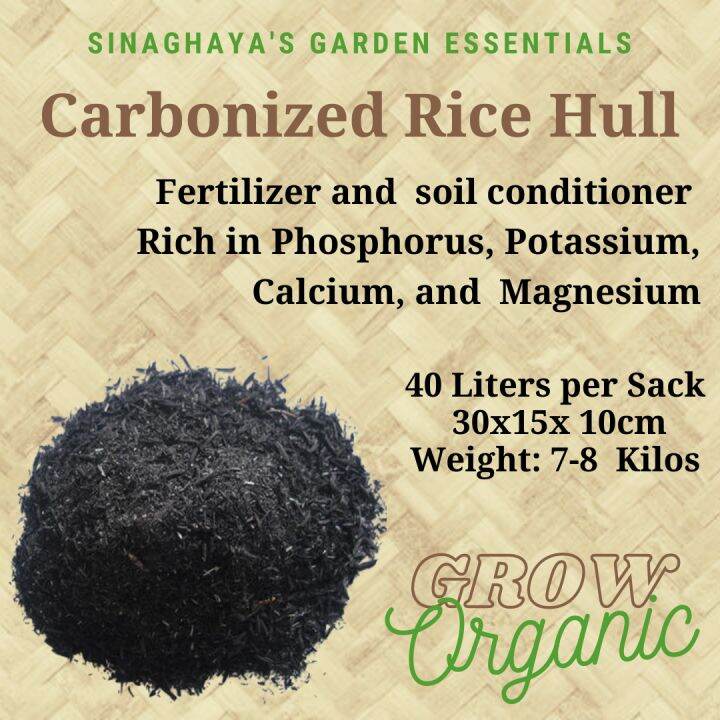 Carbonized Rice Hull 48 Liters Per Sack | CRH | Sunog na Ipa ng Palay ...