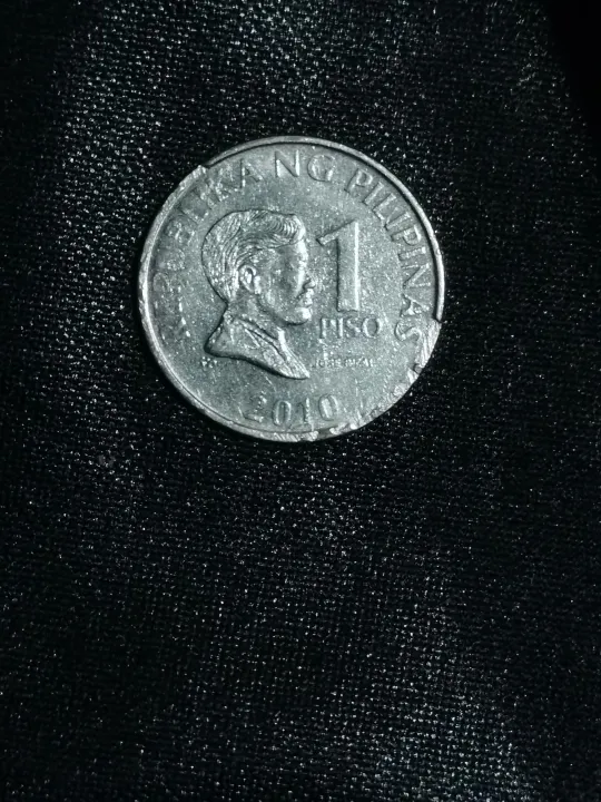 Philippine coin 1 peso Bsp year 2010 frost die multiple errors Au ...