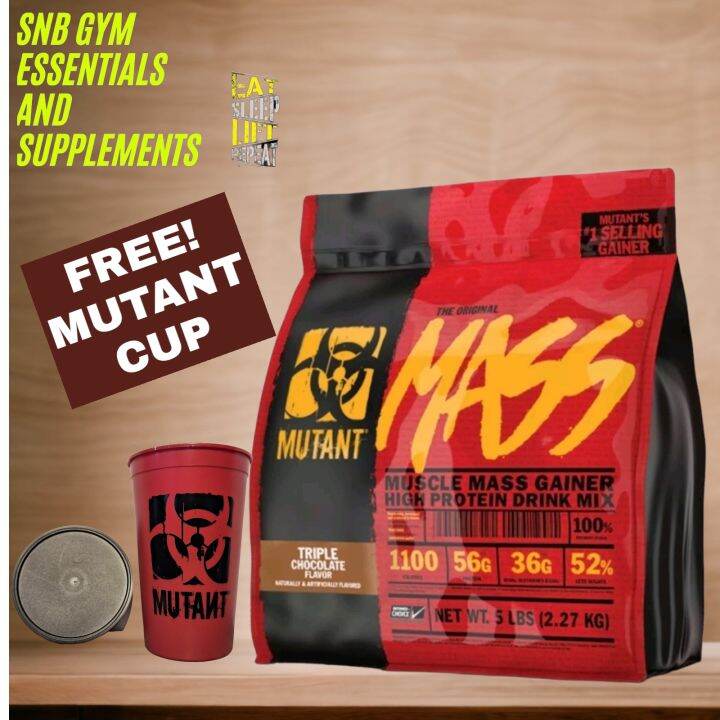 Mutant Mass Muscle Mass Gainer Powder 5LBS FREE MUTANT CUP (2 FLAVORS ...
