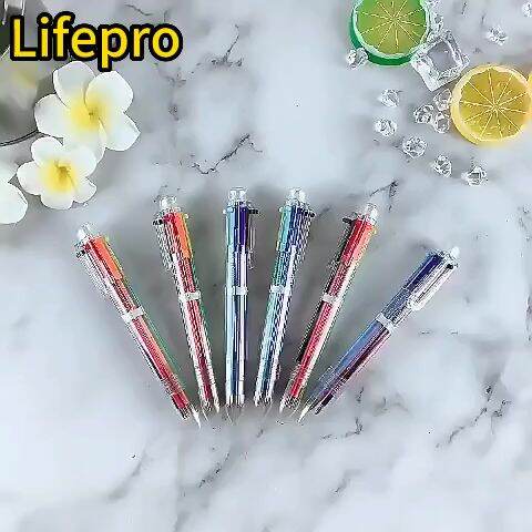 Lifepro 6 Warna Pulpen Ball Pen / Pulpen / Pena- Pulpen 6 Warna ...
