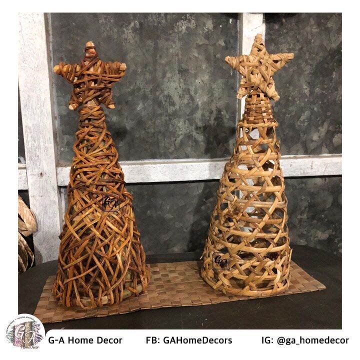 Native table christmas tree - rattan - hagnaya - natural material ...