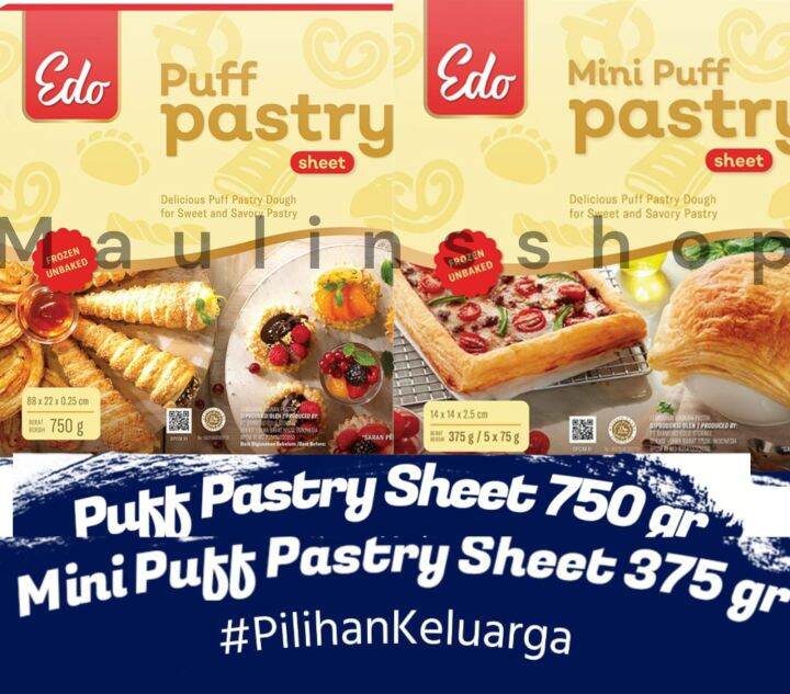 Edo Puff Pastry Sheet 750gr & Mini Puff Pastry 375gr - Frozen Food ...