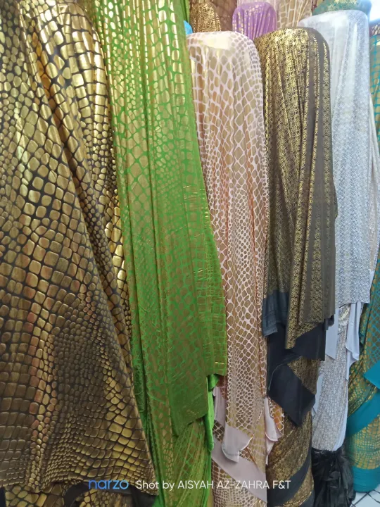 Kain SPANDEK MERMAID/SISIK BUAYA (harga tertera per 0.5 meter) | Lazada ...