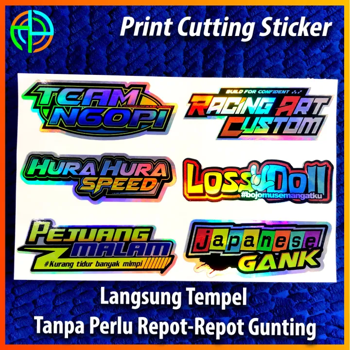Pack Sticker Hologram Team Ngopi Stiker Variasi Racing Setiker Motor ...