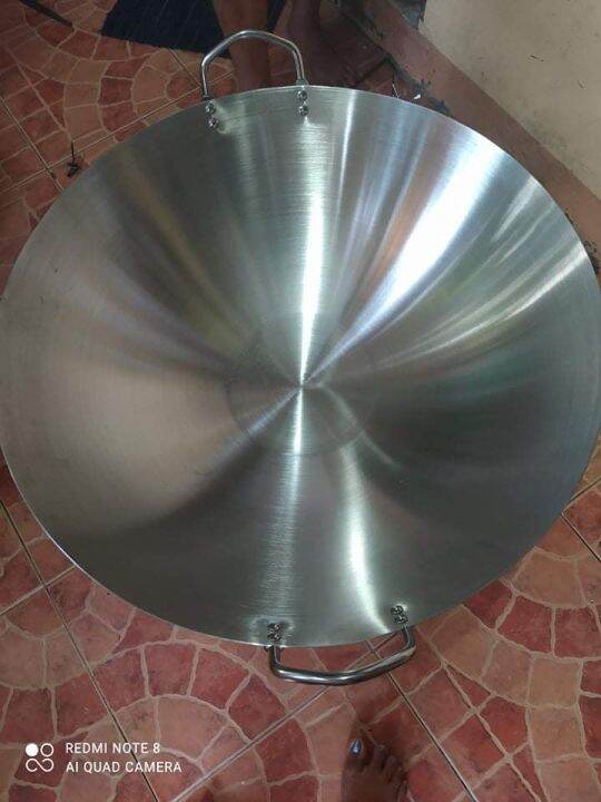 STAINLESS WOK KAWA WITH COVER 70CM BIGSIZE & HEAVY DUTY | Lazada PH