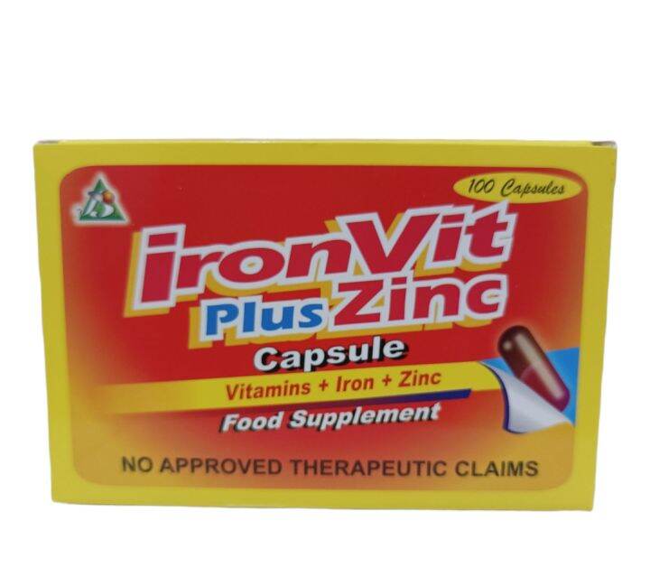 Ironvit Plus Zinc Vitamin + Iron + Zinc 100capsules | Lazada PH