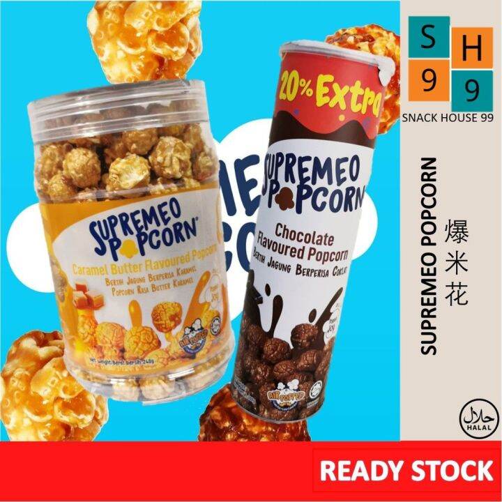 【240g Caramel Butter + 100g Chocolate】 Supremeo Popcorn 100% Real ...