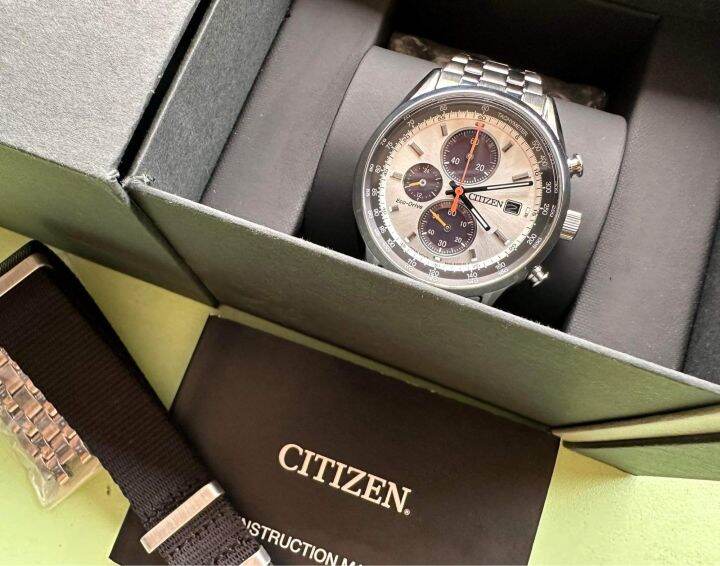 CITIZEN Solar Panda Dial Chronograph Speed Timer Ecodrive Men’s Watch ...