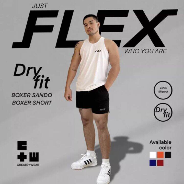 CREATEPLUSWAER | FLEX DRYFIT BOXER SANDO AND BOXER SHORT gym sando gym ...