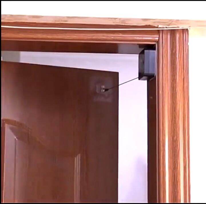 PINTU Automatic Door Closer Drill Free Drawstring Auto Door-Close Wire ...