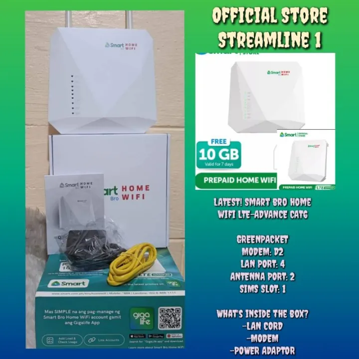 SMART PREPAID HOME WIFI Advance.sealed 10GB.(green pocket D2). | Lazada PH
